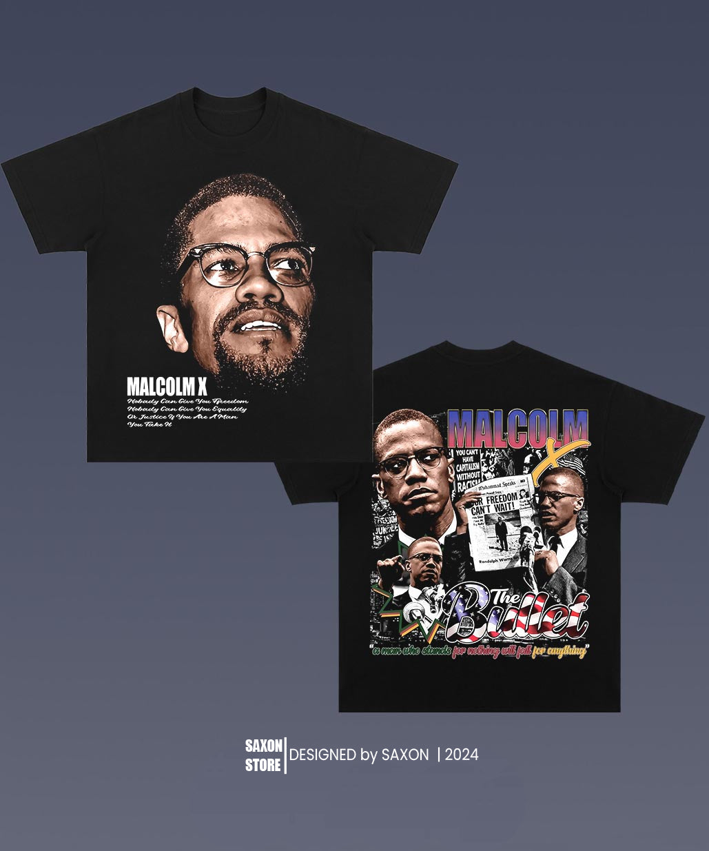 Malcolm X 1.7 BIG FACE GRAPHIC TEE – Saxon Store